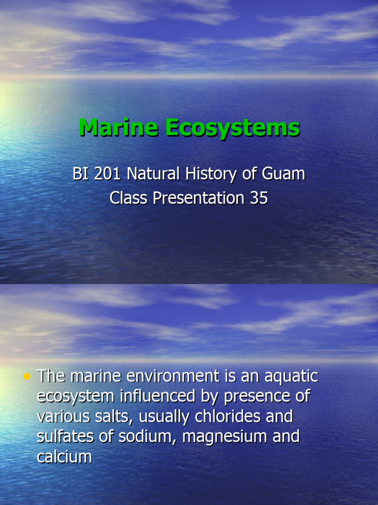 Marine Ecosystems | PDF | Salinity | Benthic Zone