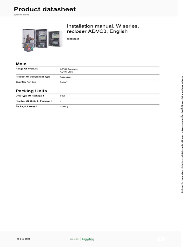 Schneider Electric - ADVC-Controller-Range - 998001516 | PDF