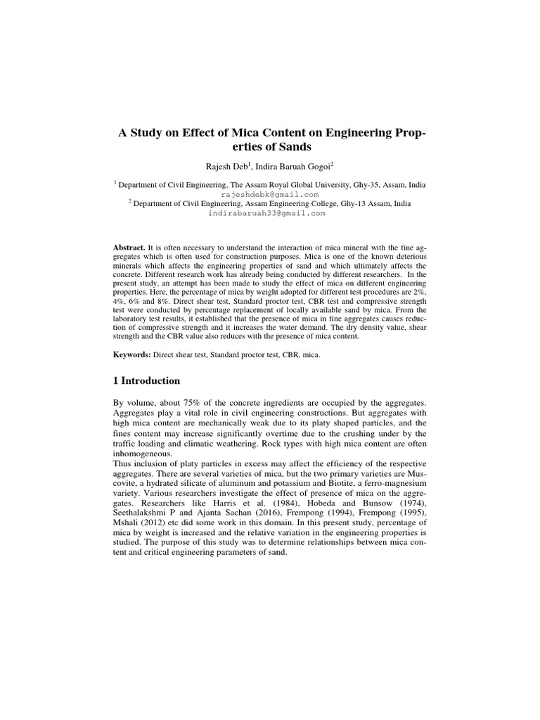 Mica's Impact on Sand Properties | PDF