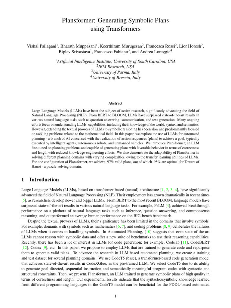 Plansformer | PDF | Computational Neuroscience | Artificial Intelligence