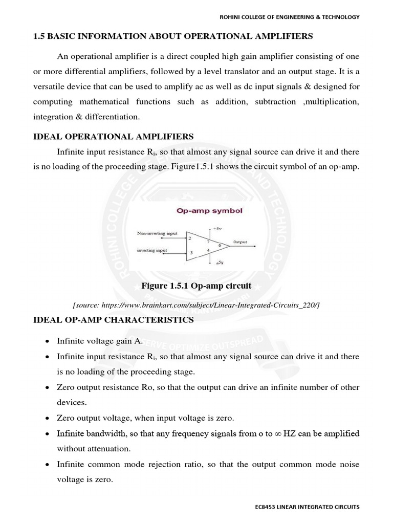 Op AmpBasicInfo | PDF | Operational Amplifier | Amplifier