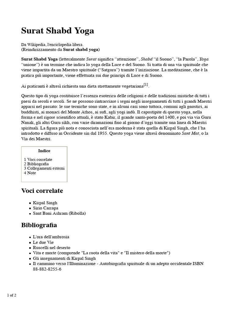 Surat Shabd Yoga Wikipedia | PDF