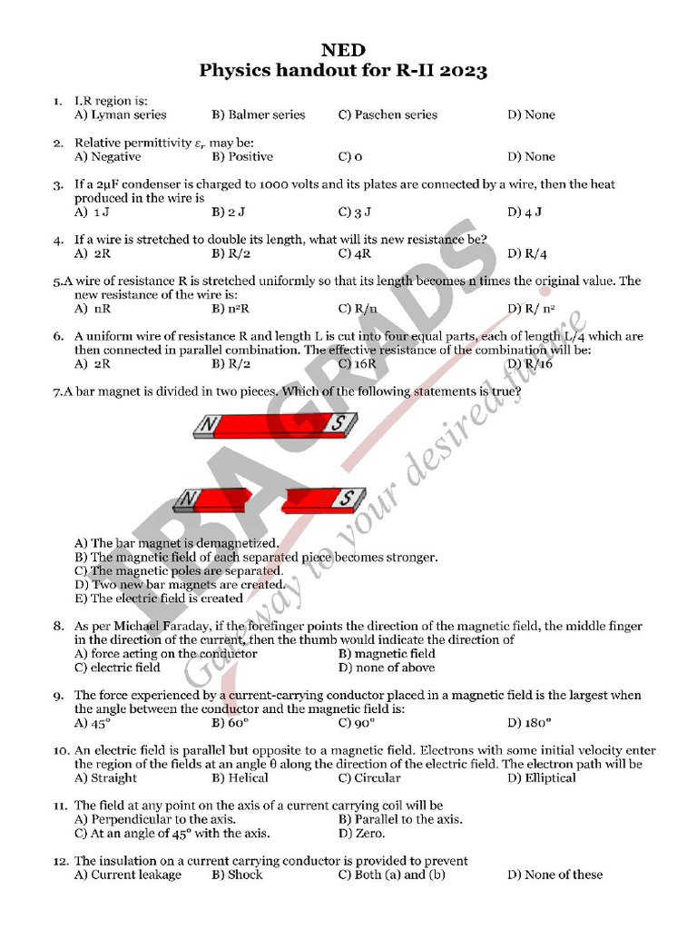 JPG NED PHYSICS Practice Handout For Round-2 2023 | PDF