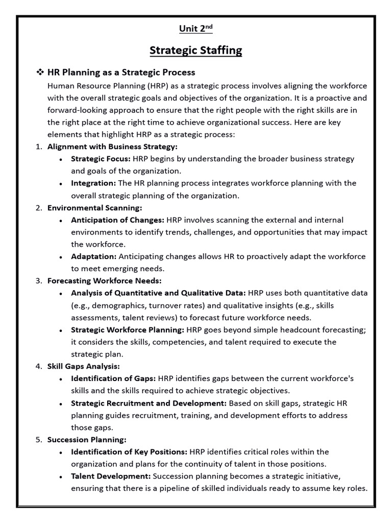 Manpower Planning Unit 2nd | PDF | Goal | Human Resources