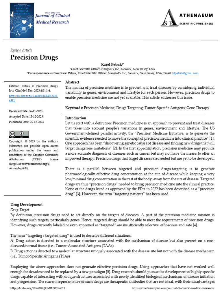Precision Drugs | PDF | Personalized Medicine | Dna Sequencing