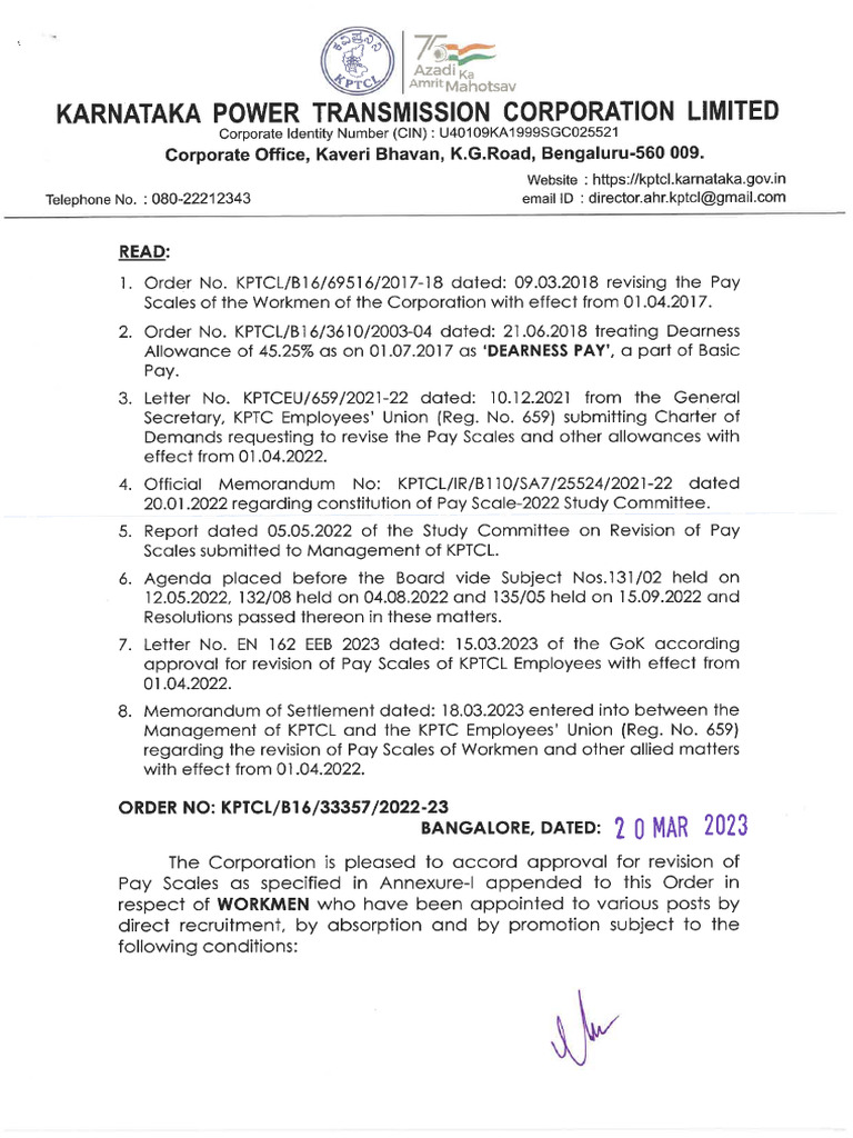 Pay Scale 2022 Workmen | PDF