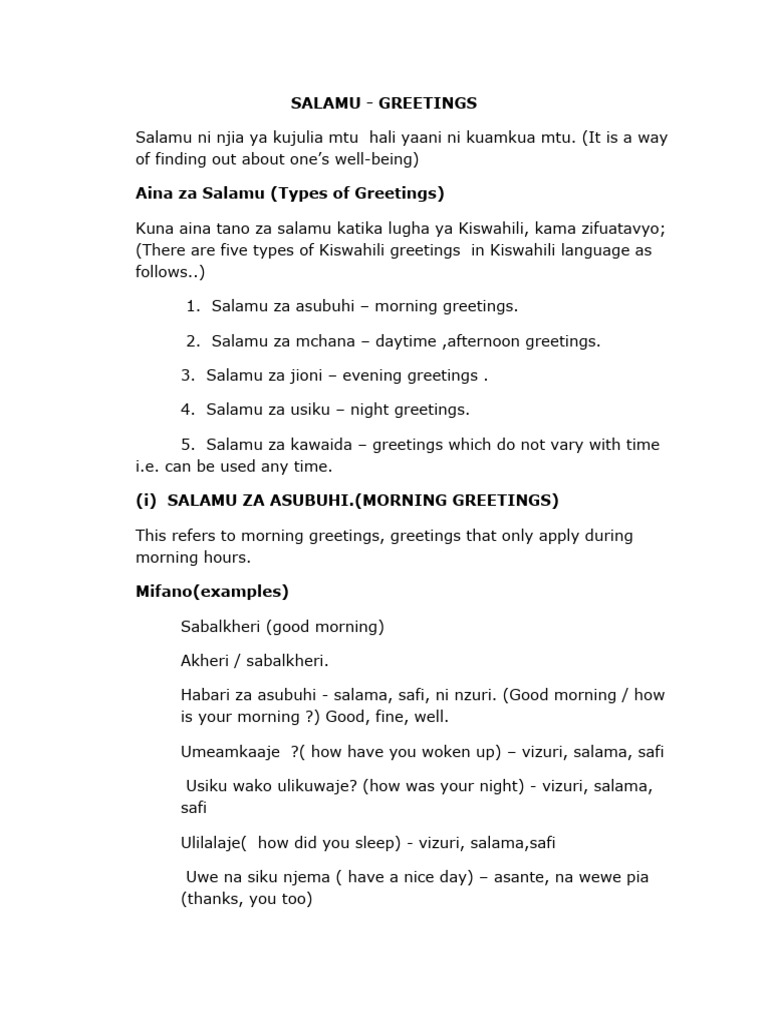 Somo La Salamu.. | Download Free PDF | Swahili Language | Languages