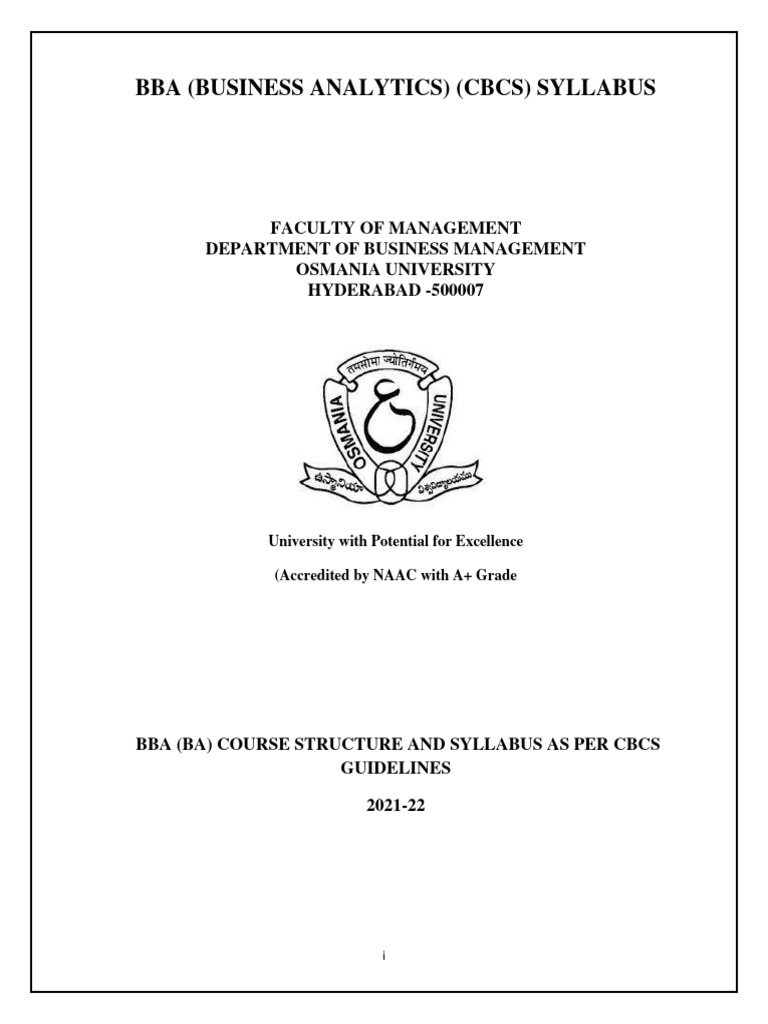 BBA Business Analytics Syllabus 2025 | PDF | Matrix (Mathematics ...