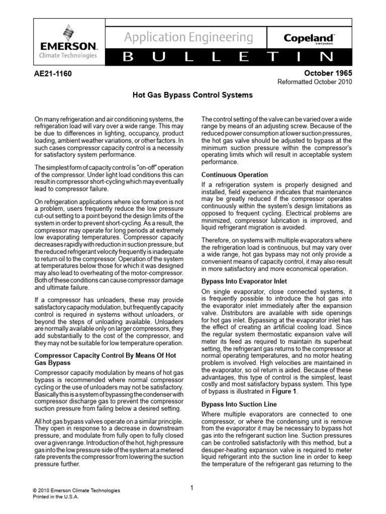 Hot Gas Bypass Control Systems Guide | PDF | Engineering Thermodynamics | Temperature