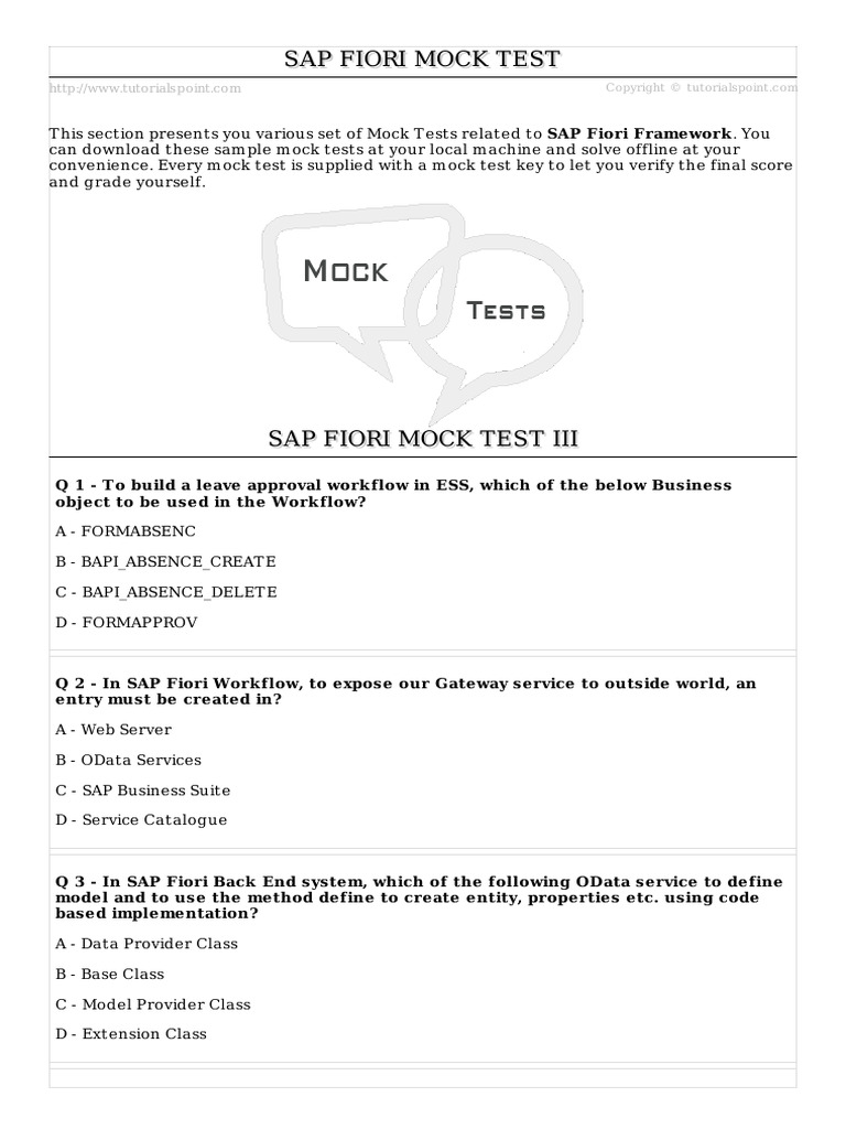 sap_fiori_mock_test_iii | PDF | Software Development | Computer Science sap_fiori_mock_test_iii | PDF | Software Development | Computer Science