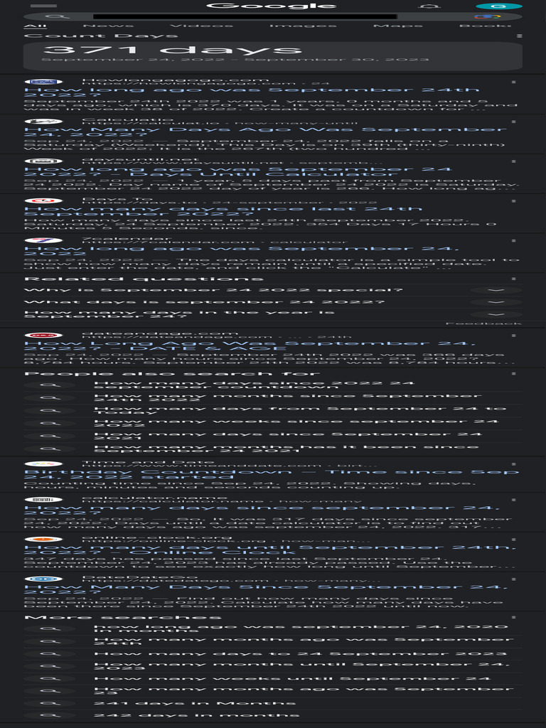 How Many Days Since 2022 24 September - Google Search | PDF
