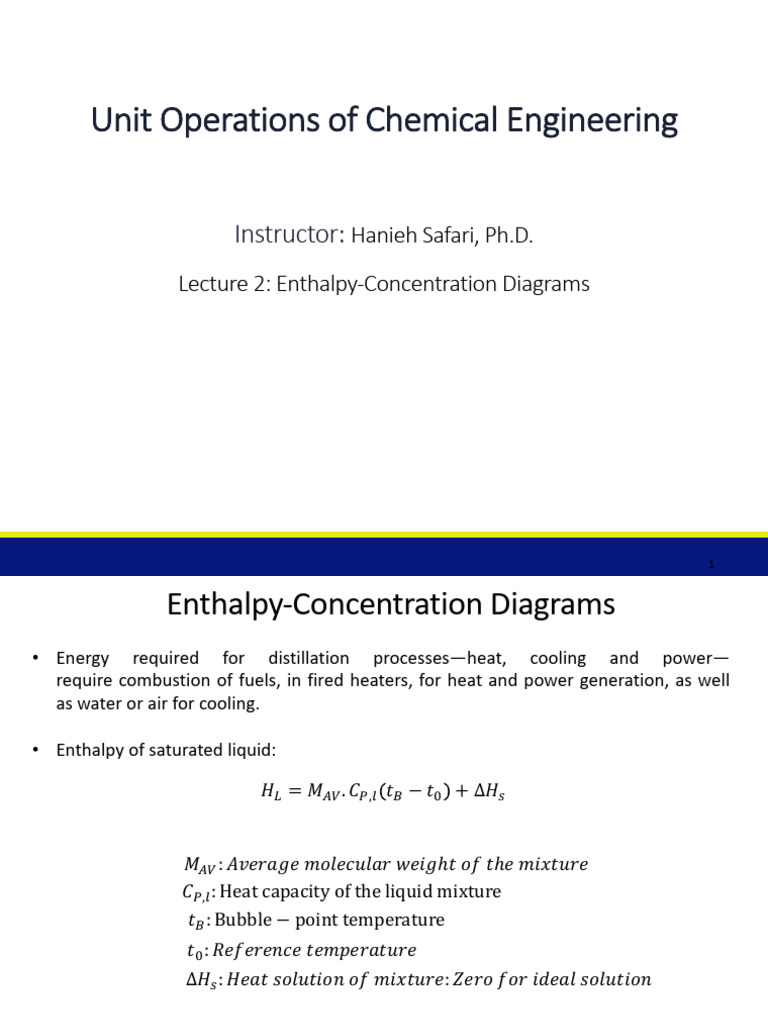 Unit Operations Lecture 2 Pdf Enthalpy Heat