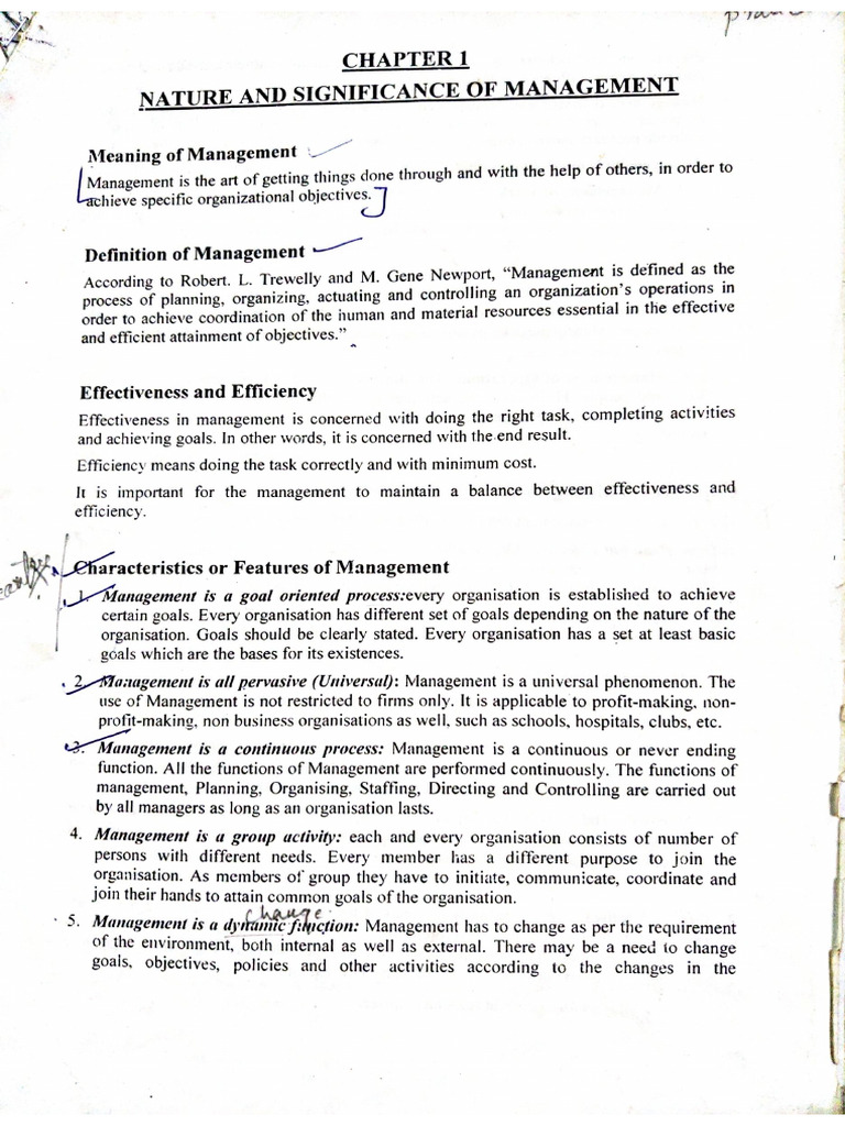 Chapt-1 Nature and Significance of Management | PDF
