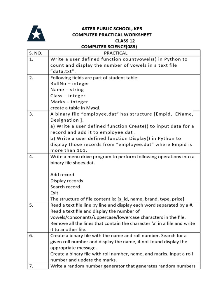 Class 12 Pract Pdf Computer File String Computer Science 2072
