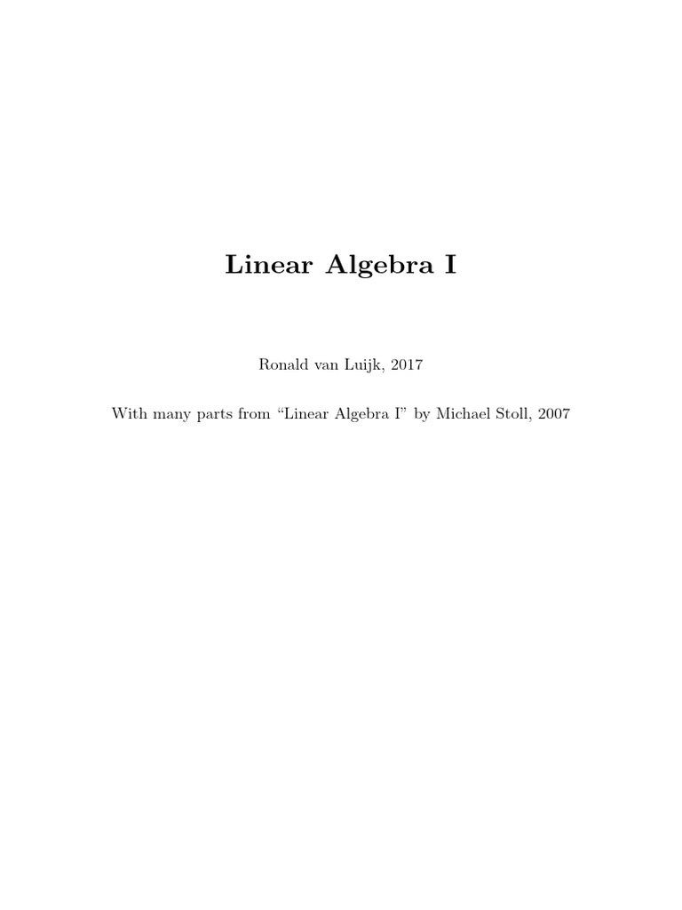 Linalg 1 | PDF | Linear Map | Matrix (Mathematics)