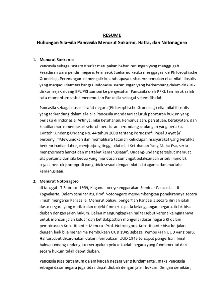 Filsafat Pancasila: Soekarno & Notonagoro | PDF | Filsafat