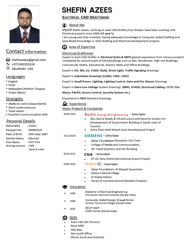 Drafts Man CV | PDF | Technical Drawing | Computer Aided Design
