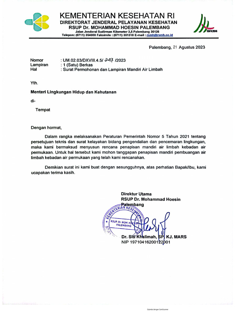 Surat Revisi Permohonan Pertek | PDF Surat Revisi Permohonan Pertek | PDF