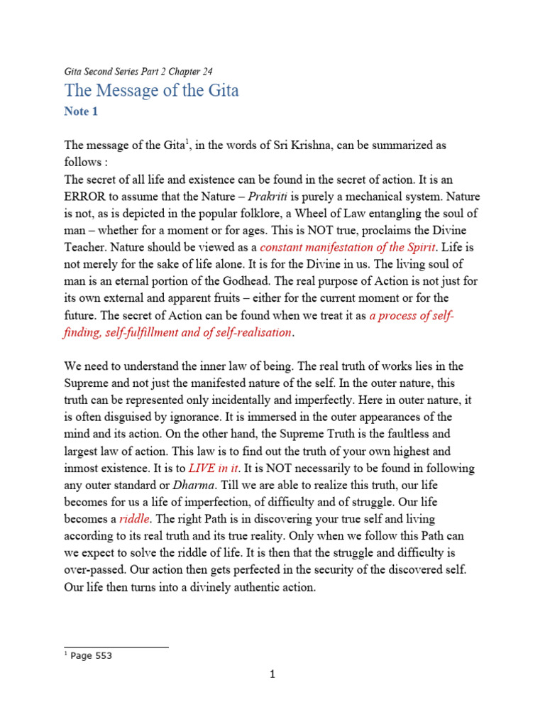 Gita Insights on Action and Self-Realization | PDF | Soul | Ātman ...