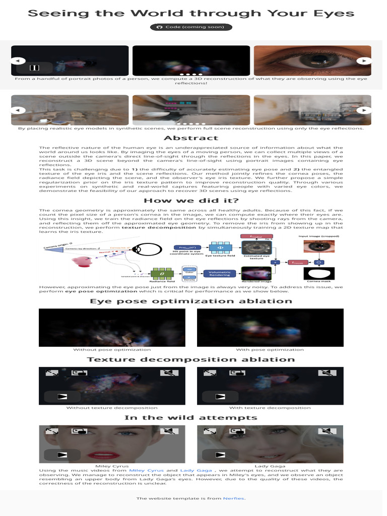 3D Scene Reconstruction from Eye Reflections | PDF | 3 D Computer ...