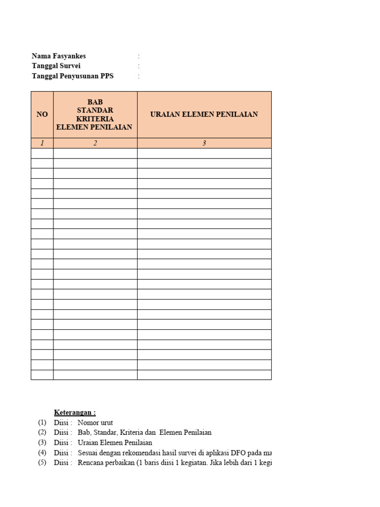 Template PPS - Rekom Hasil Survey Fasyankes | PDF | Teknologi & Rekayasa