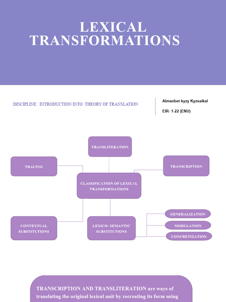 Lexical Transformations | PDF | Translations | Word