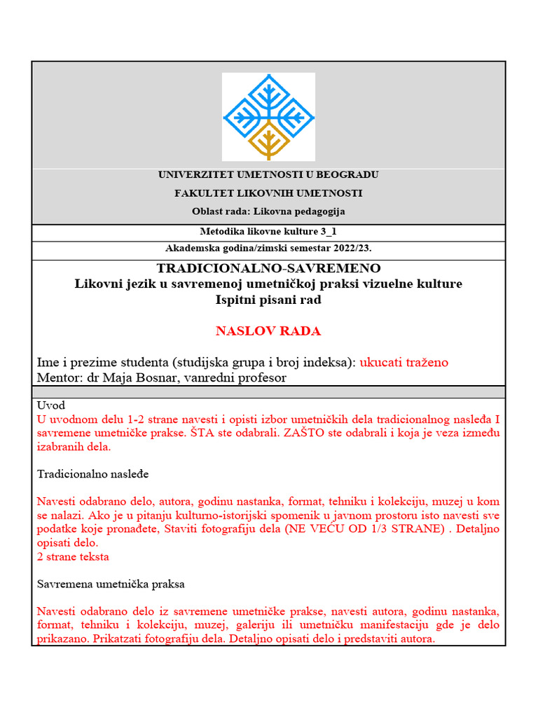 Obrazac Metodika 3 - 1 | PDF
