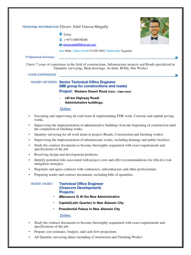 Ebram Adel Hanna Civil Engr-1 | PDF | Engineering