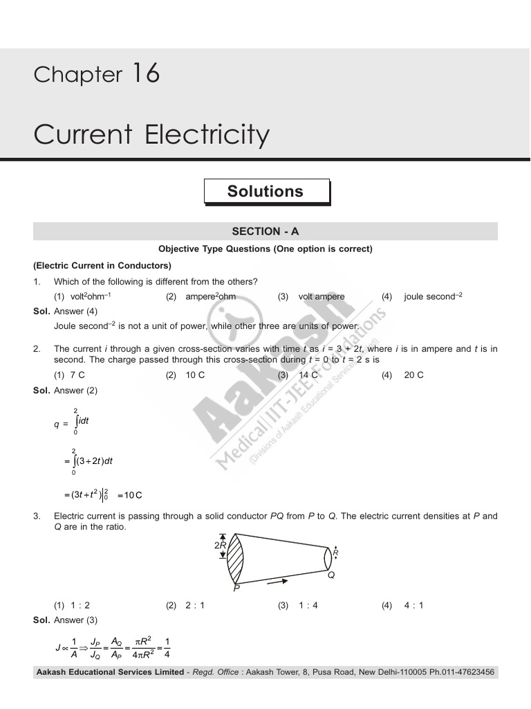 Current Electricity | PDF