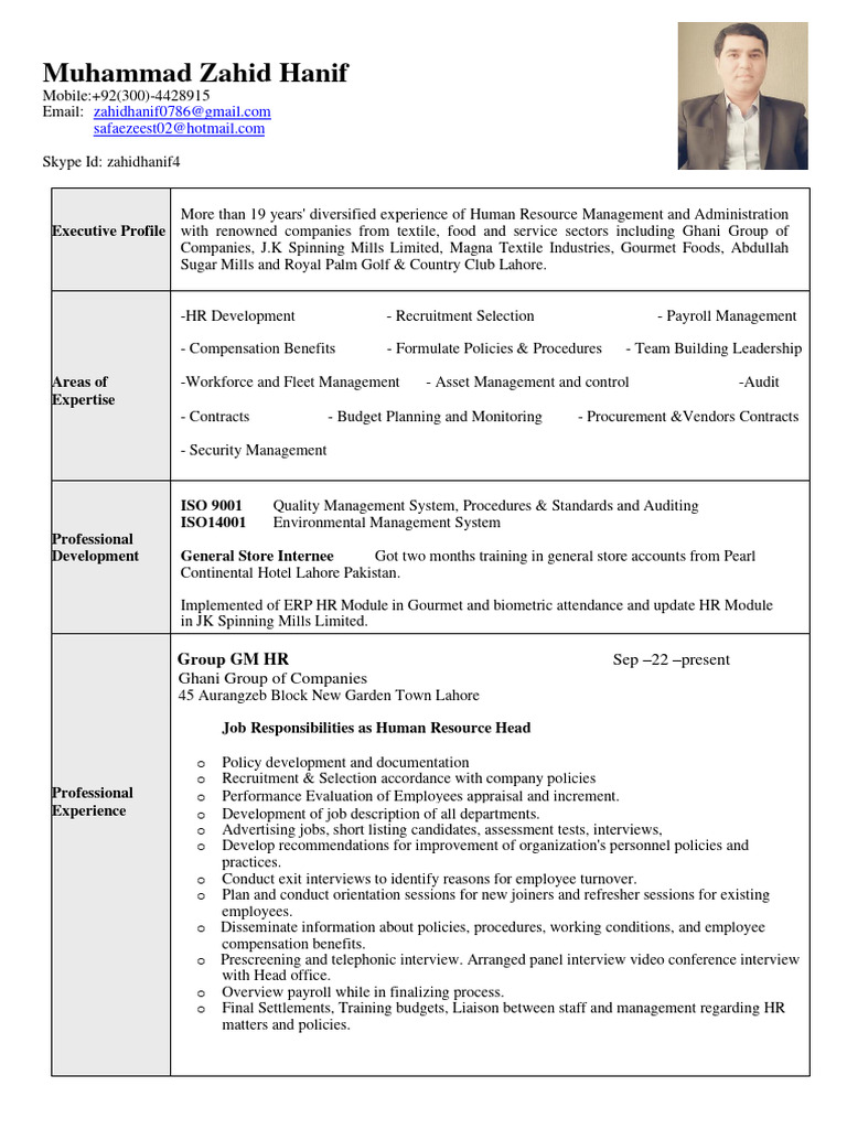 Zahid Hanif CV Updated 1 | PDF