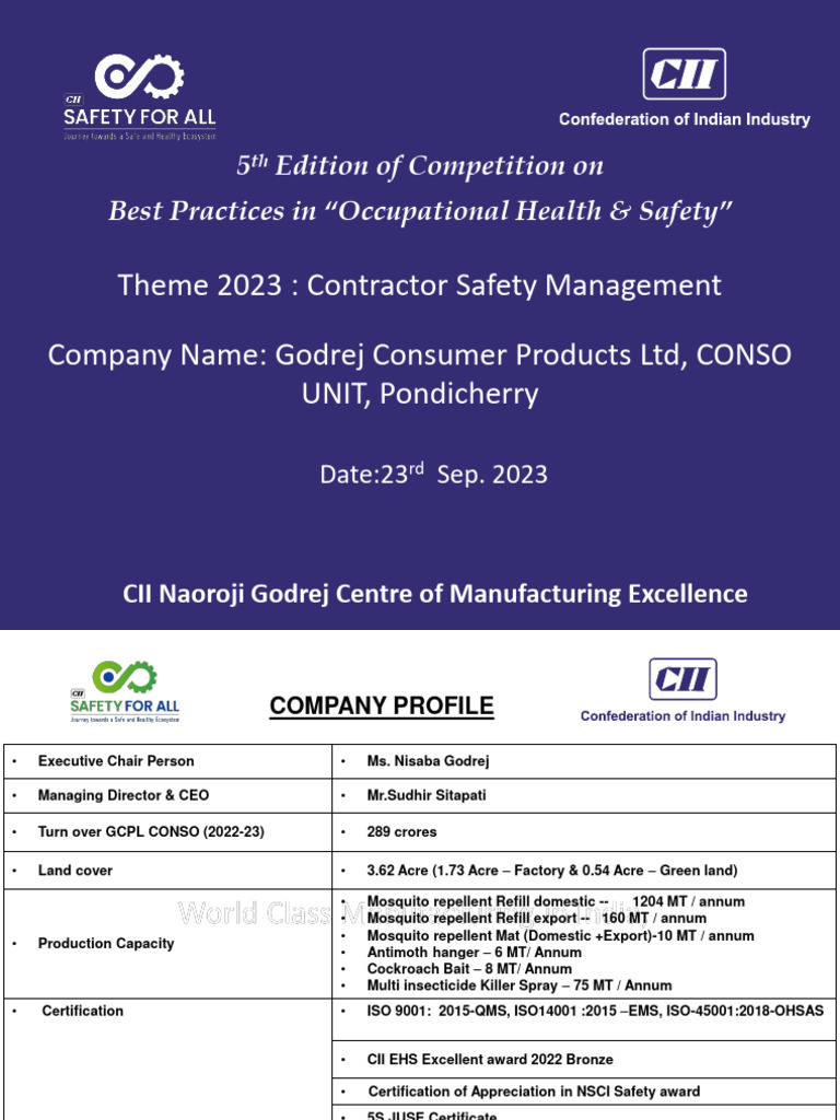 Godrej Consumer Products LTD, CONSO Unit, Puducherry | PDF | Employment | Risk