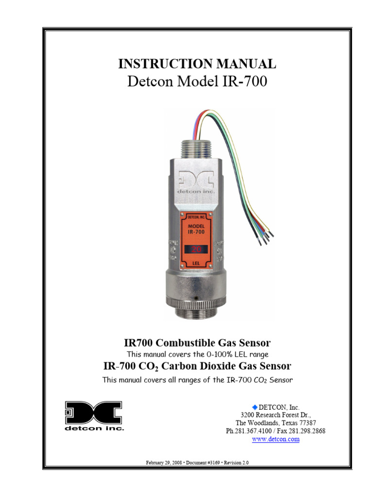 Detcon IR700 LEL | PDF | Infrared | Electrical Wiring