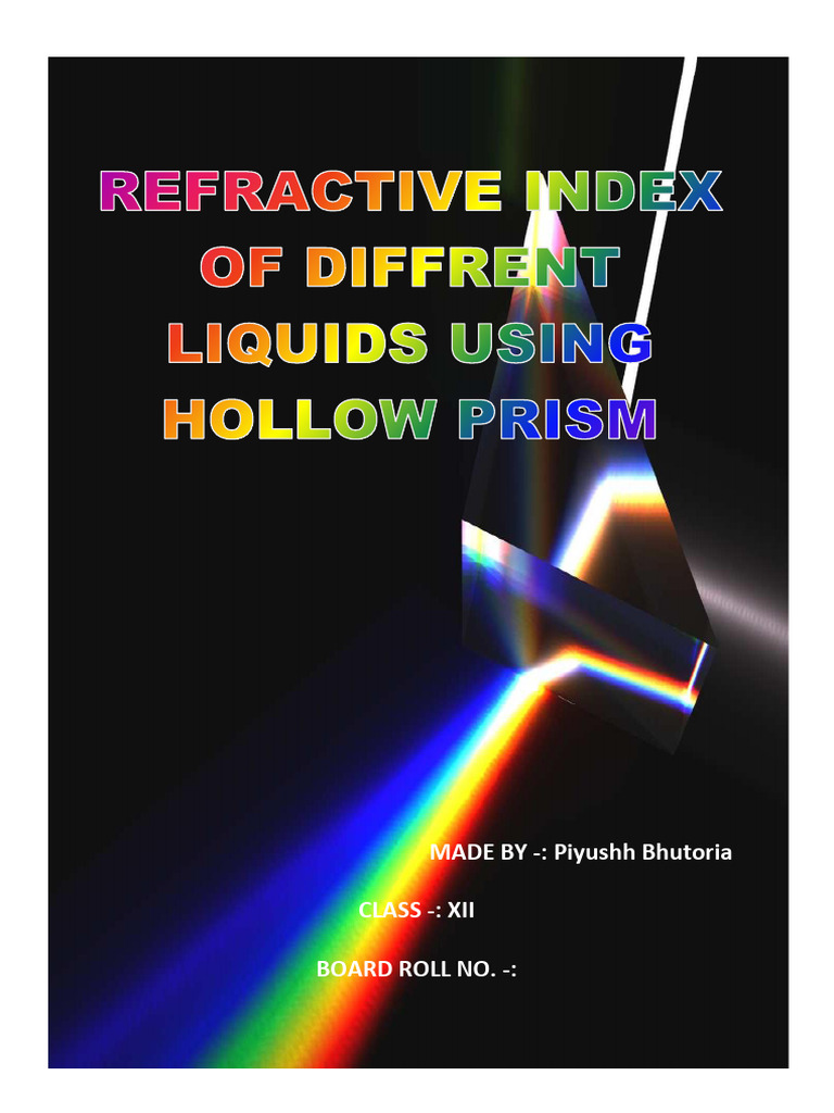 02 Hollow-Prism 2 XII Physics Investigatory Project | PDF | Refractive Index | Refraction