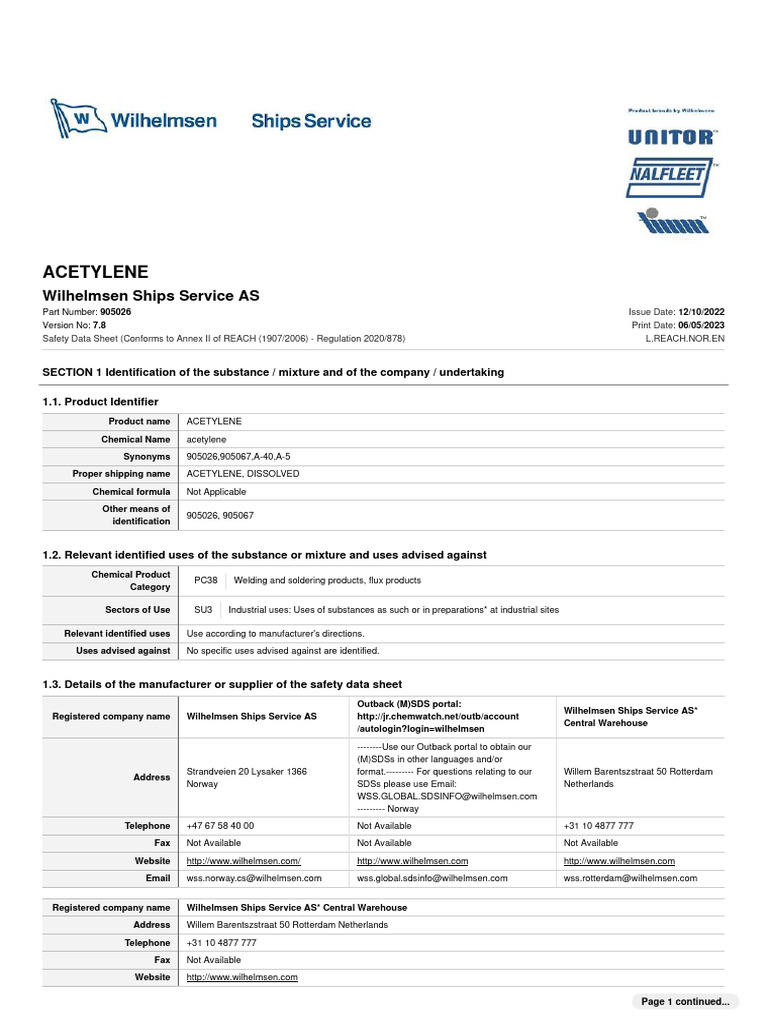 Acetylene A-40 Filling | PDF