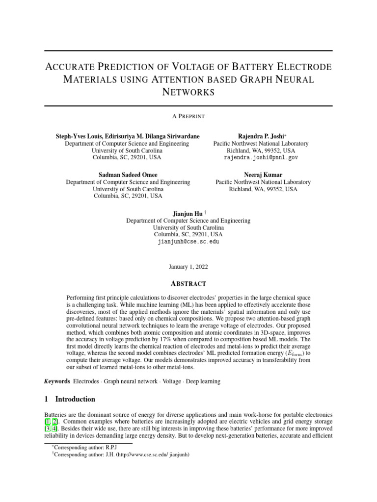 Accurate Prediction of Voltage of Battery Electrode Materials Using ... Accurate Prediction of Voltage of Battery Electrode Materials Using ...