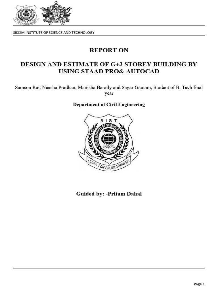 Mini - Project - On Design of Buildings | PDF | Structural Load ...