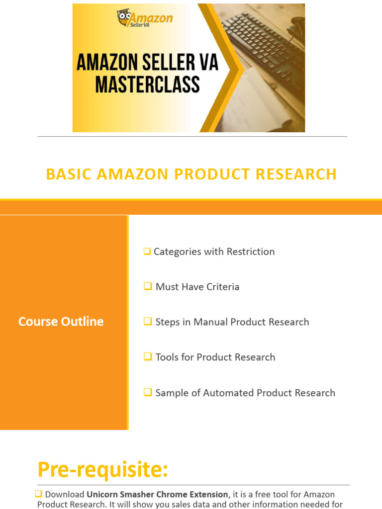 Basic Amazon Product Research | PDF | Sales | Business Process