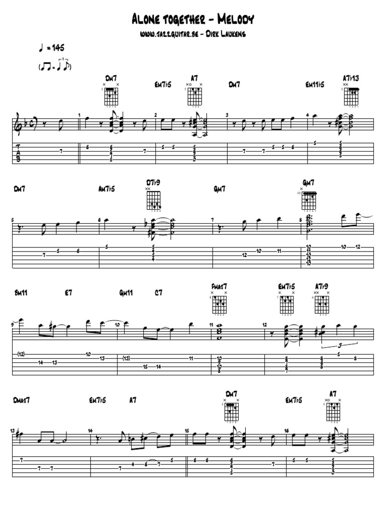 Alone Together Chord Melody Theme PDF | PDF | Elements Of Music | Music Theory