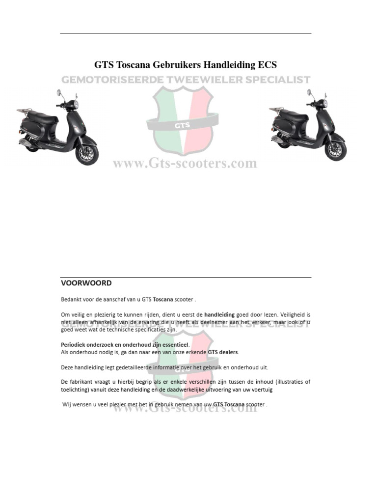 GTS Toscana ECS Scooter-1 | PDF