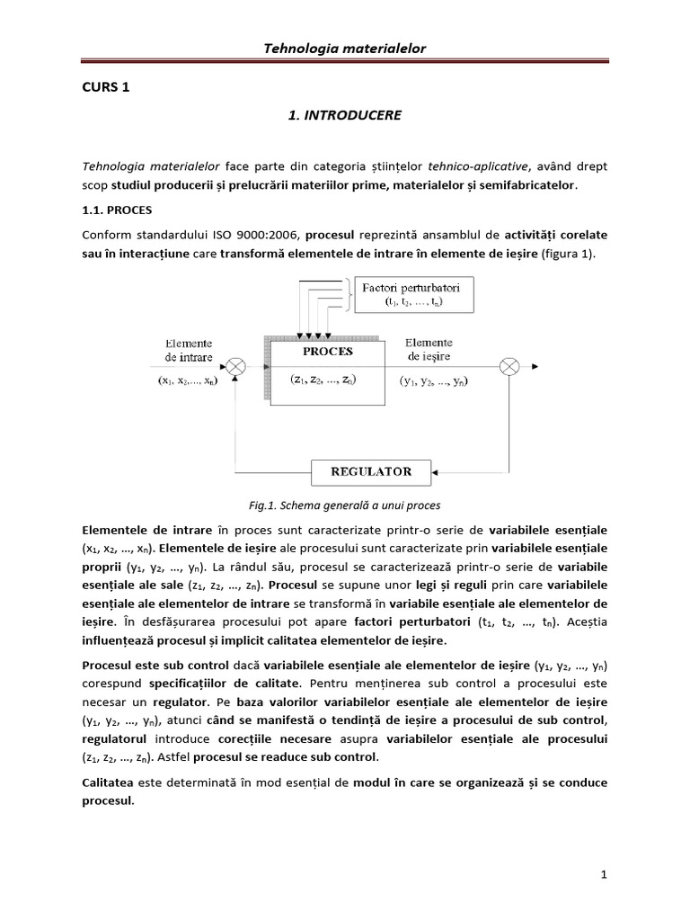 CURS 1 Tehnologia Materialelor | PDF
