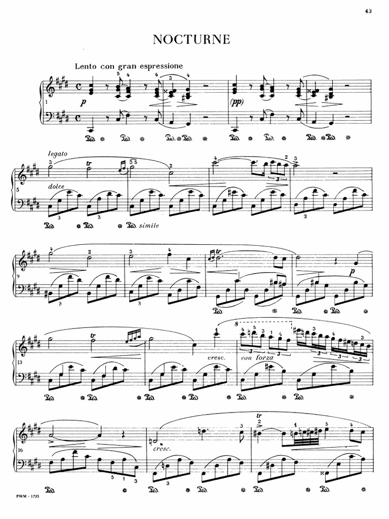 Chopin-Nocturne Do Diese Min Op Post Paderewski | PDF