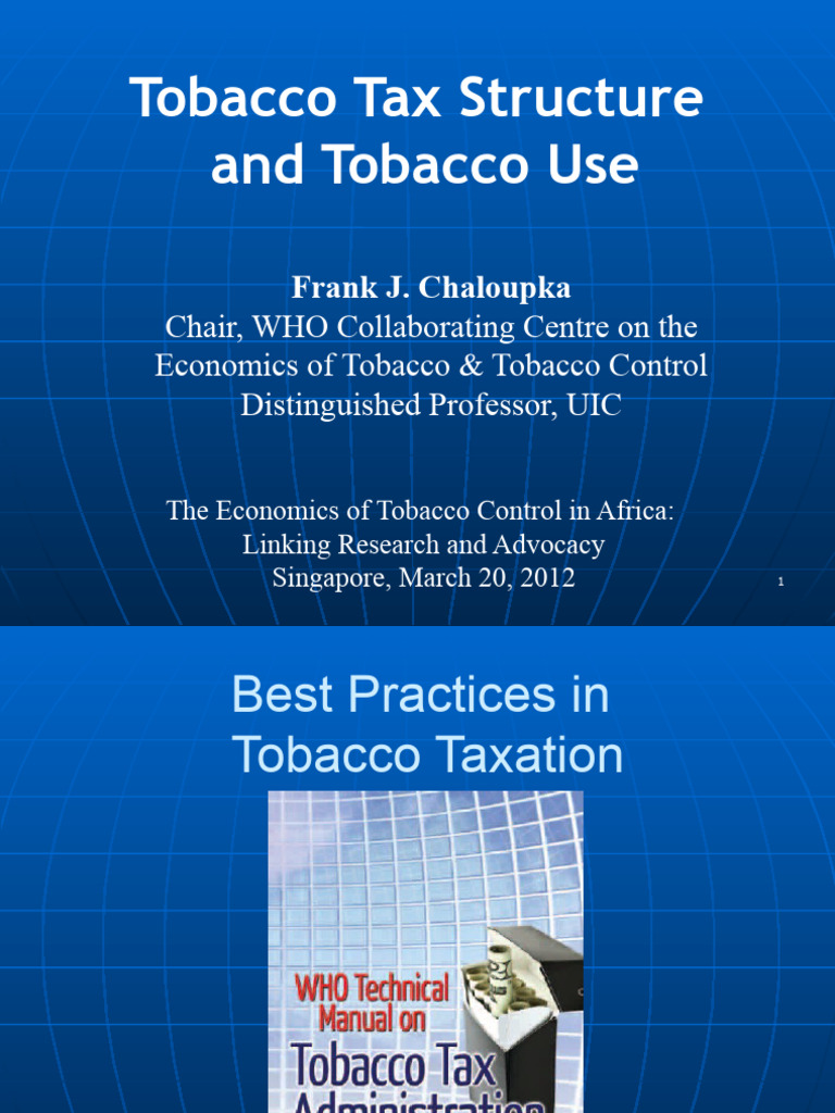 Tax Structure In Tobacco Industry Pdf Taxes Excise