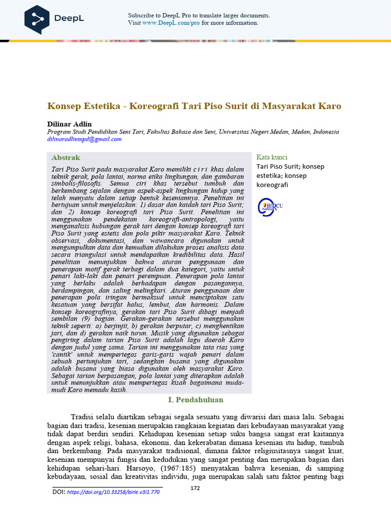Kajian Tari Piso Surit Id | PDF