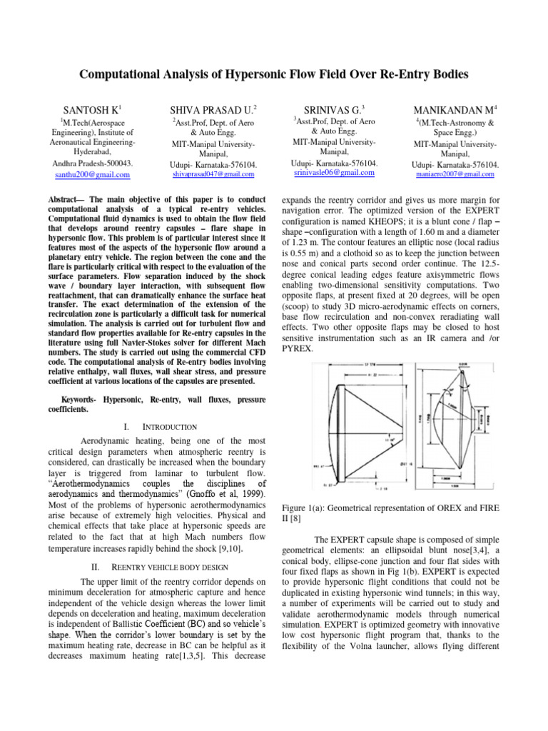 Computational Analysis of Hypersonic Flo | PDF