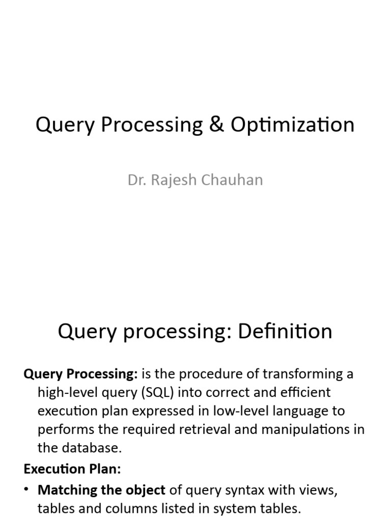 Qurey Processing & Optimization | PDF