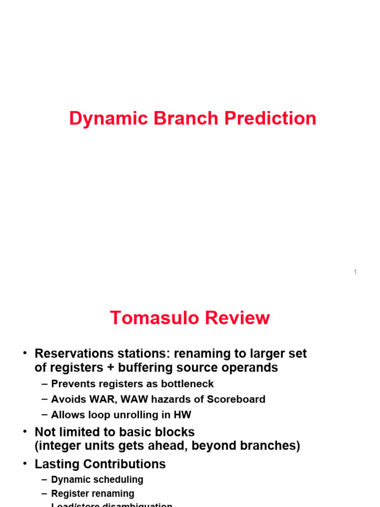 Dynamic Branch Prediction Techniques | PDF | Central Processing Unit | Computer Programming
