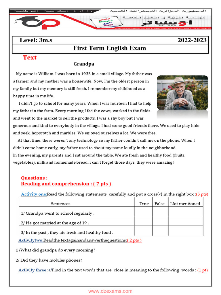 Dzexams 3am Anglais 794638 | Download Free PDF | Grammar | Linguistics