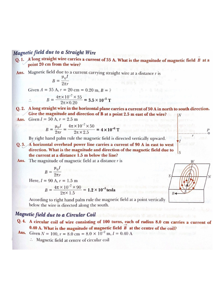Magnetic Field Due To A Straight Wire | PDF