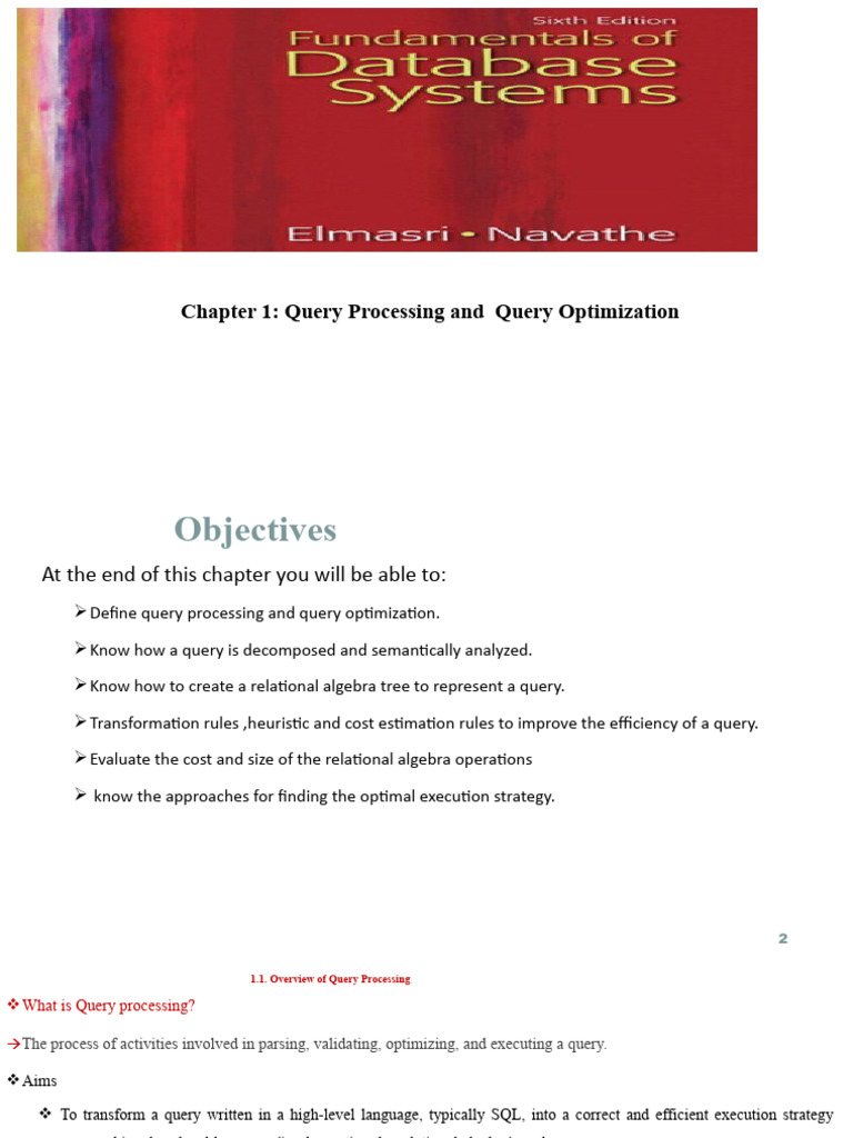 Chapter 1 Query Processing | PDF | Database Index | Relational Model Chapter 1 Query Processing | PDF | Database Index | Relational Model