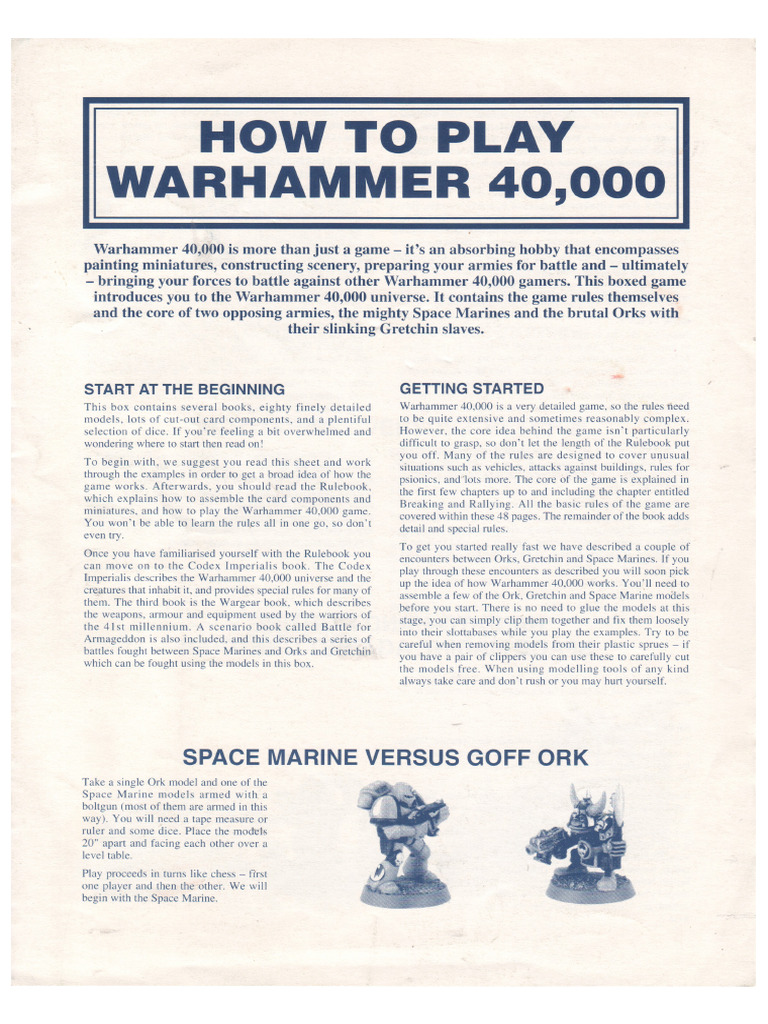 How To Play Warhammer 40,000 (2nd Edition) | PDF